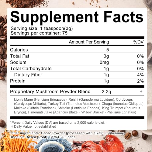 Organic mushroom blend for vitality
