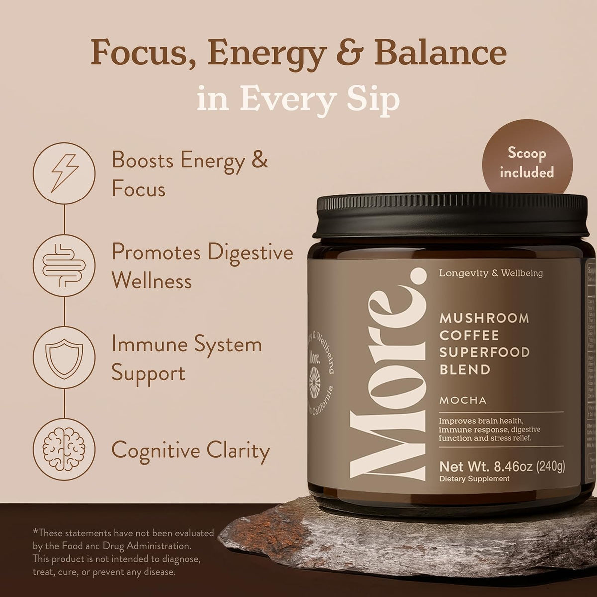 Organic mushroom blends for energy