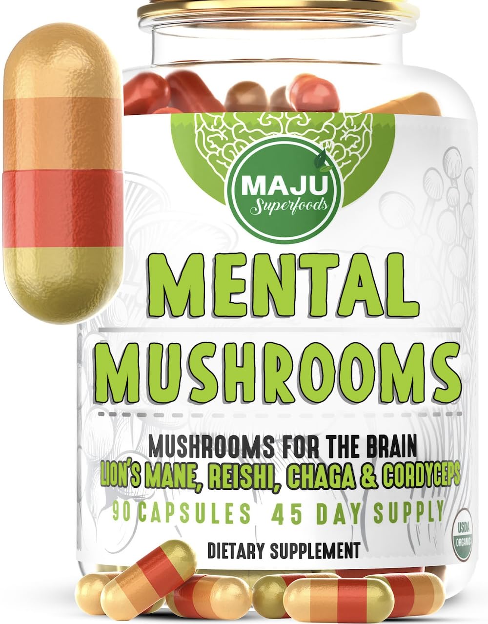 organic mushroom capsules for focus