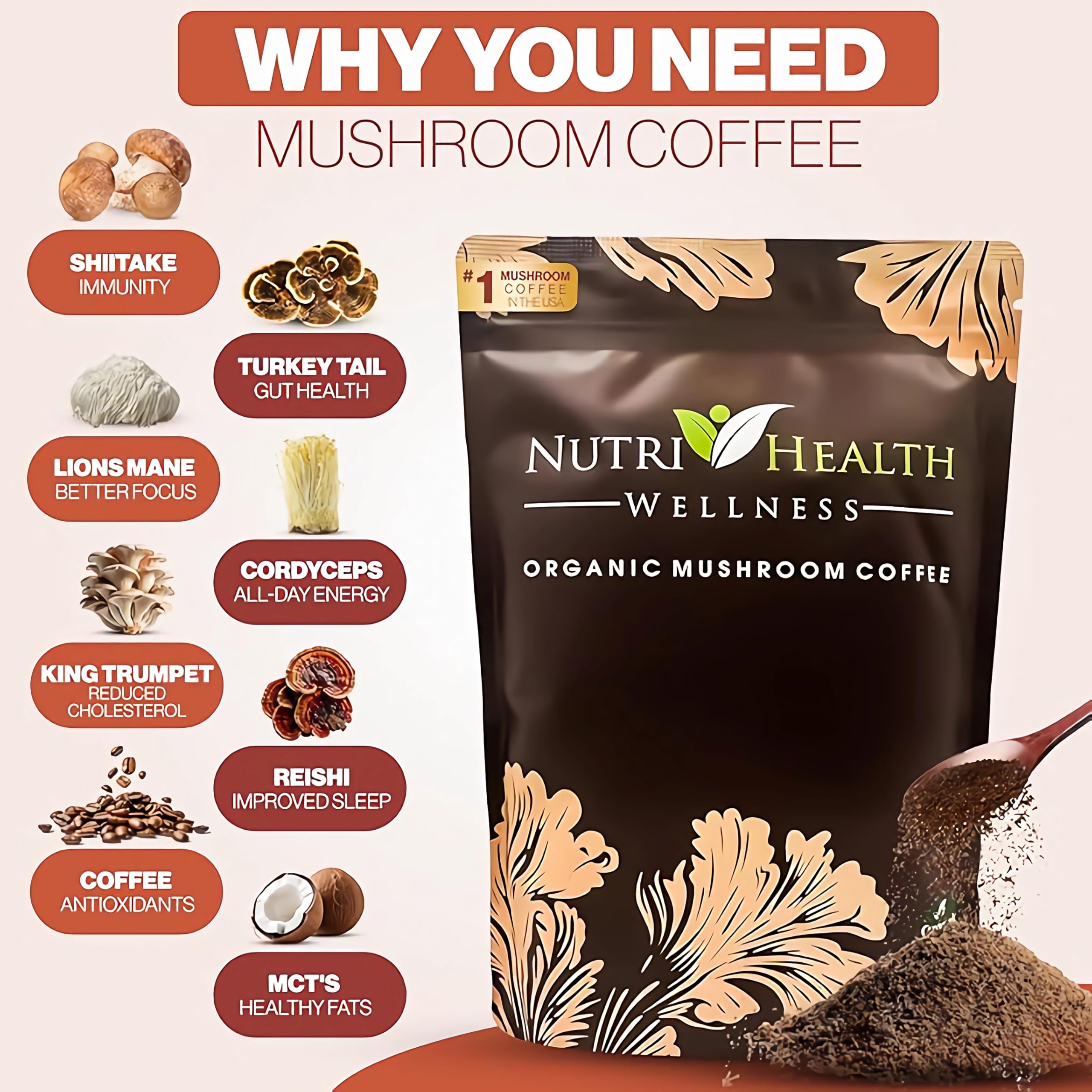 organic mushroom coffee for daily energy
