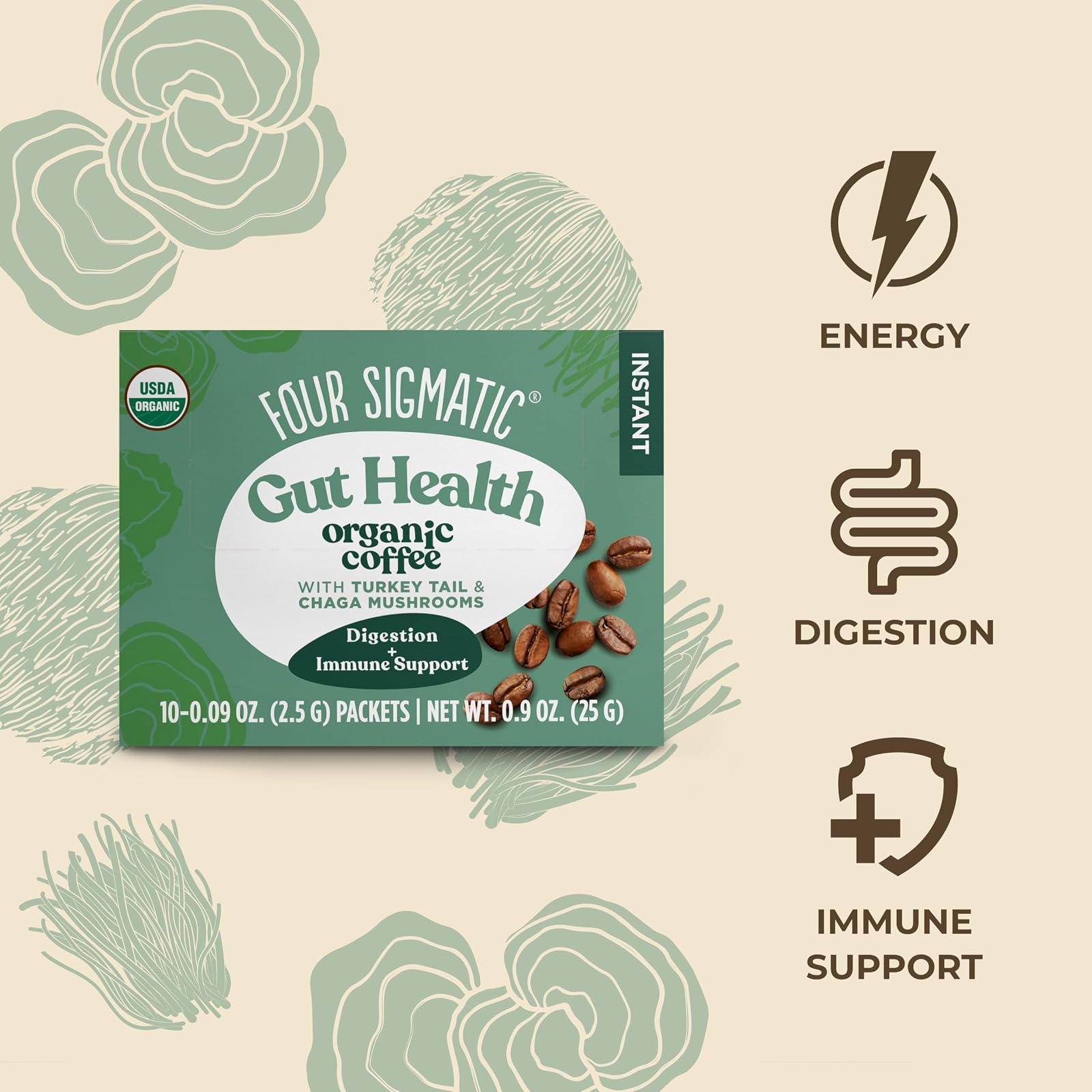Organic mushroom coffee for energy boost