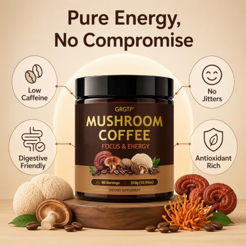 Organic mushroom coffee for energy