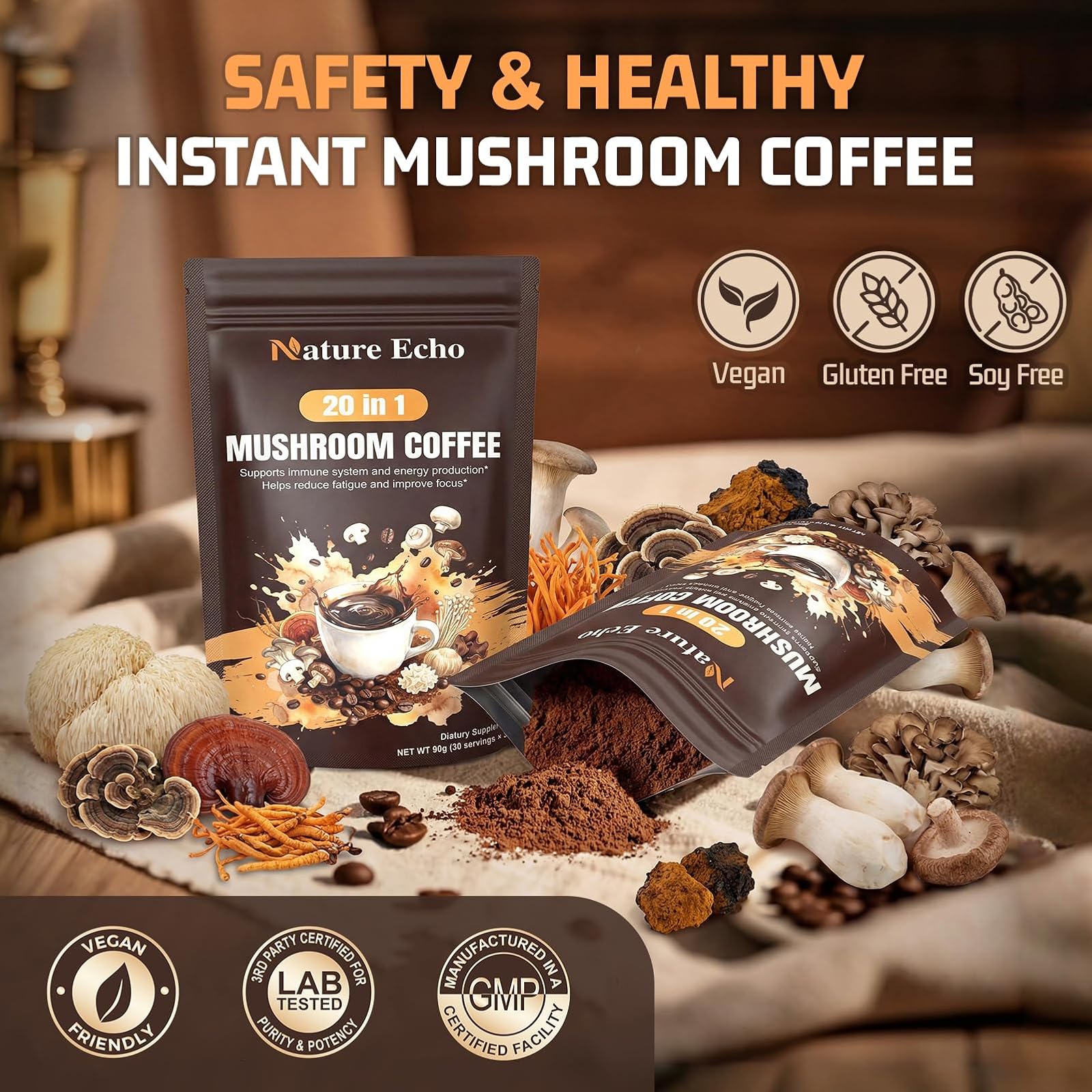 organic mushroom coffee for energy