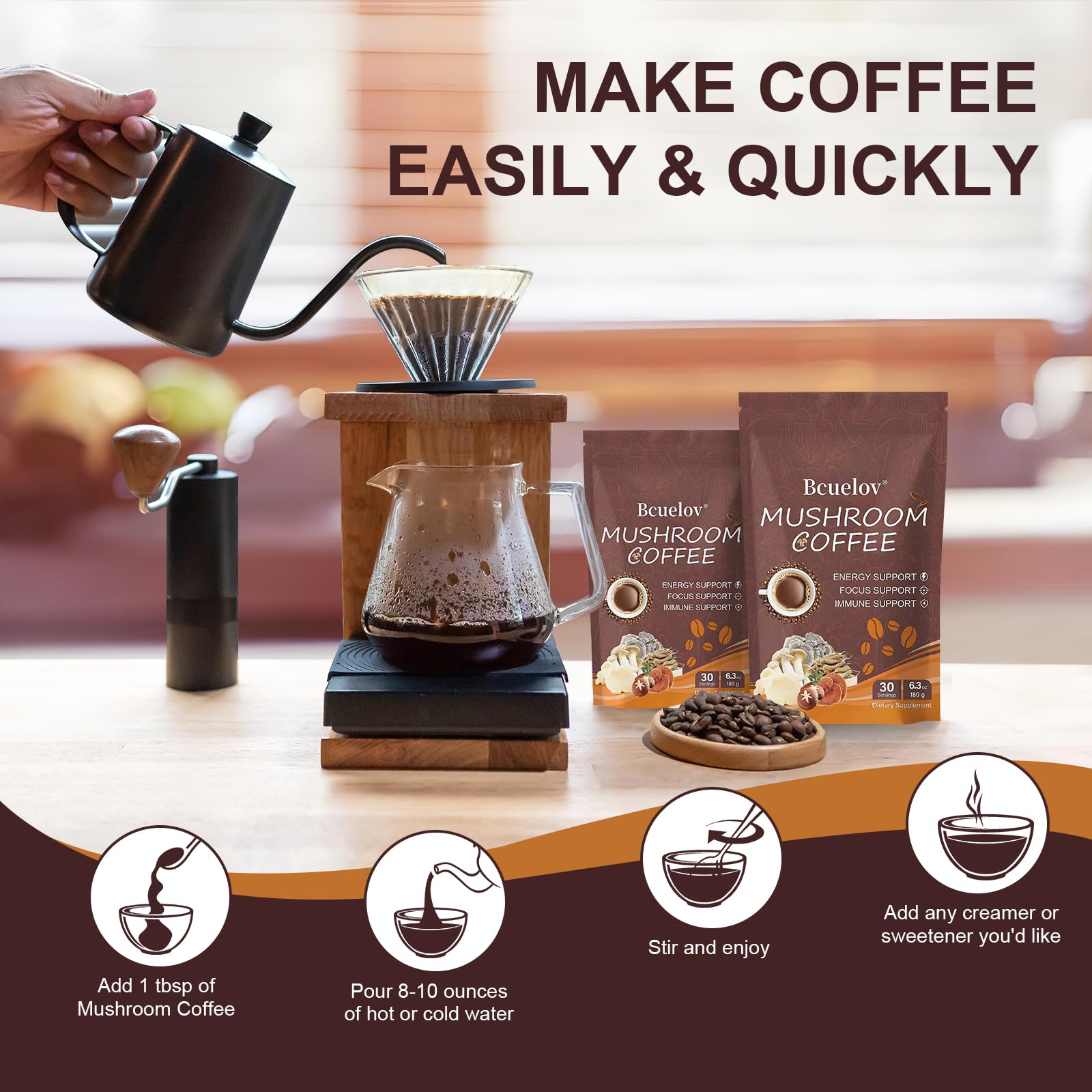 organic mushroom coffee for focus
