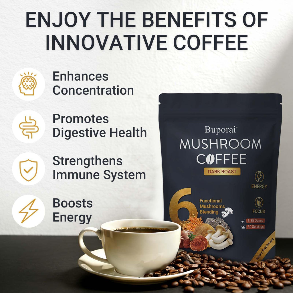 organic mushroom coffee with 6 varieties