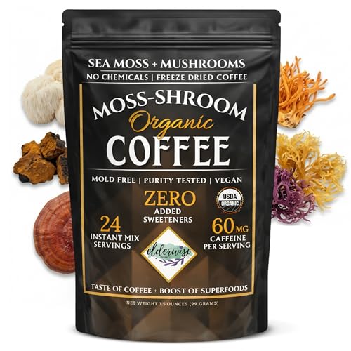 organic mushroom coffee with sea moss