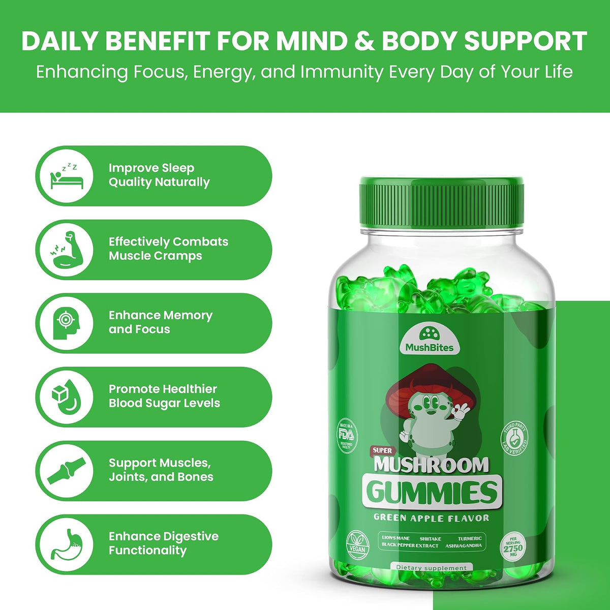 Organic mushroom gummies for wellness