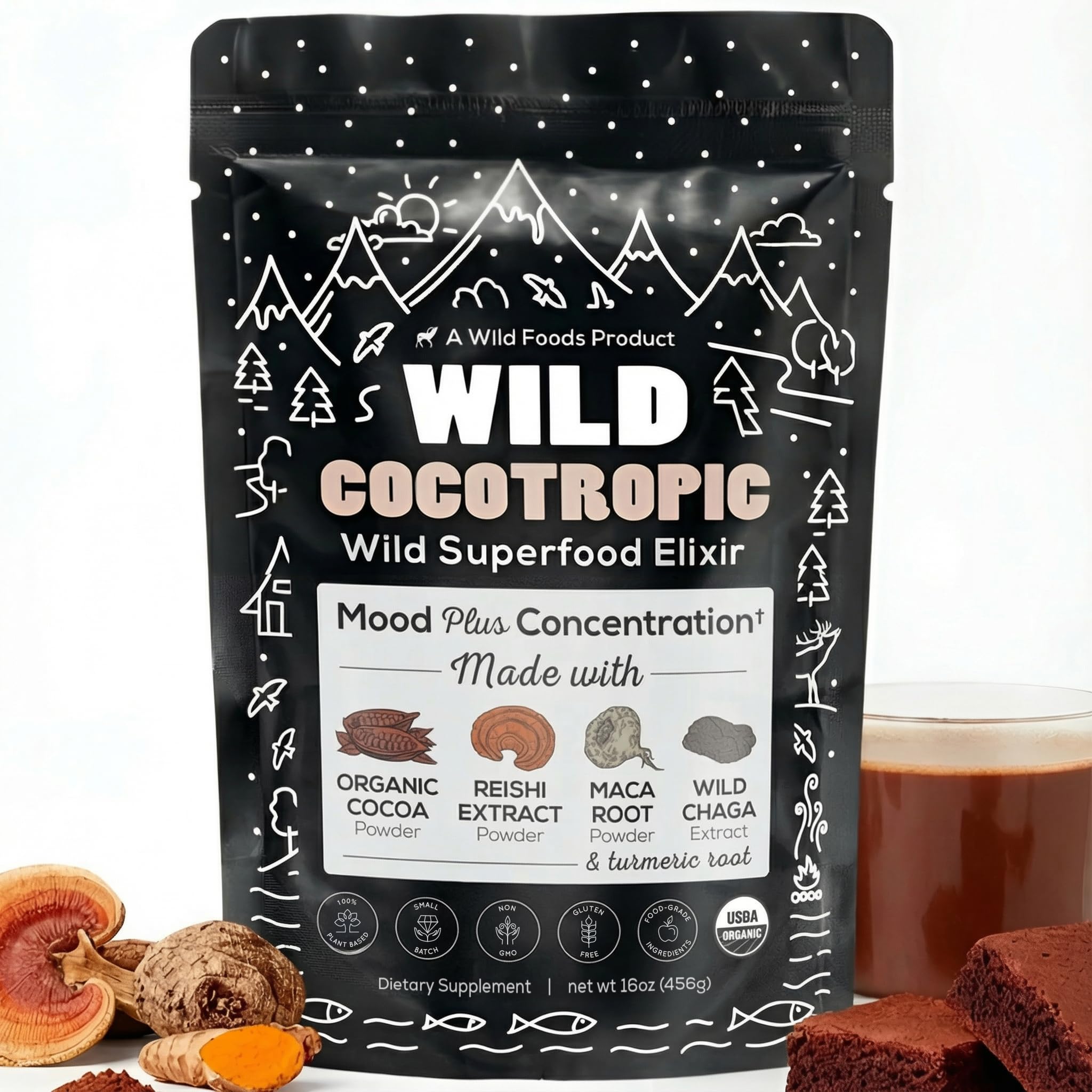 organic mushroom hot cocoa blend