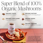 Organic mushroom powder daily supplement