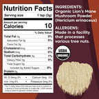 Organic mushroom powder for brain health