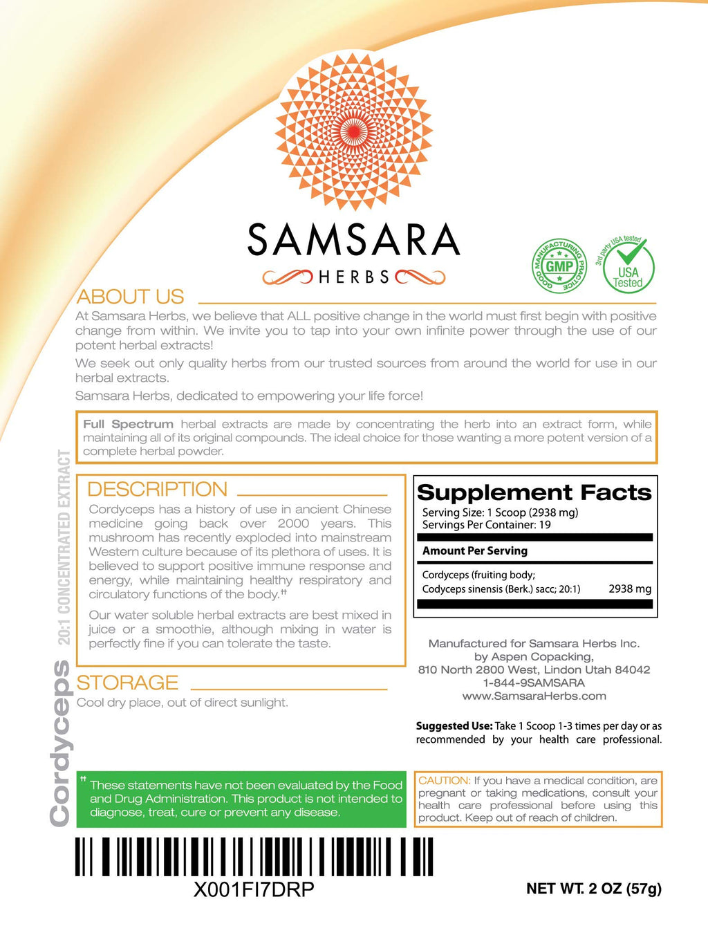 Organic mushroom powder for energy