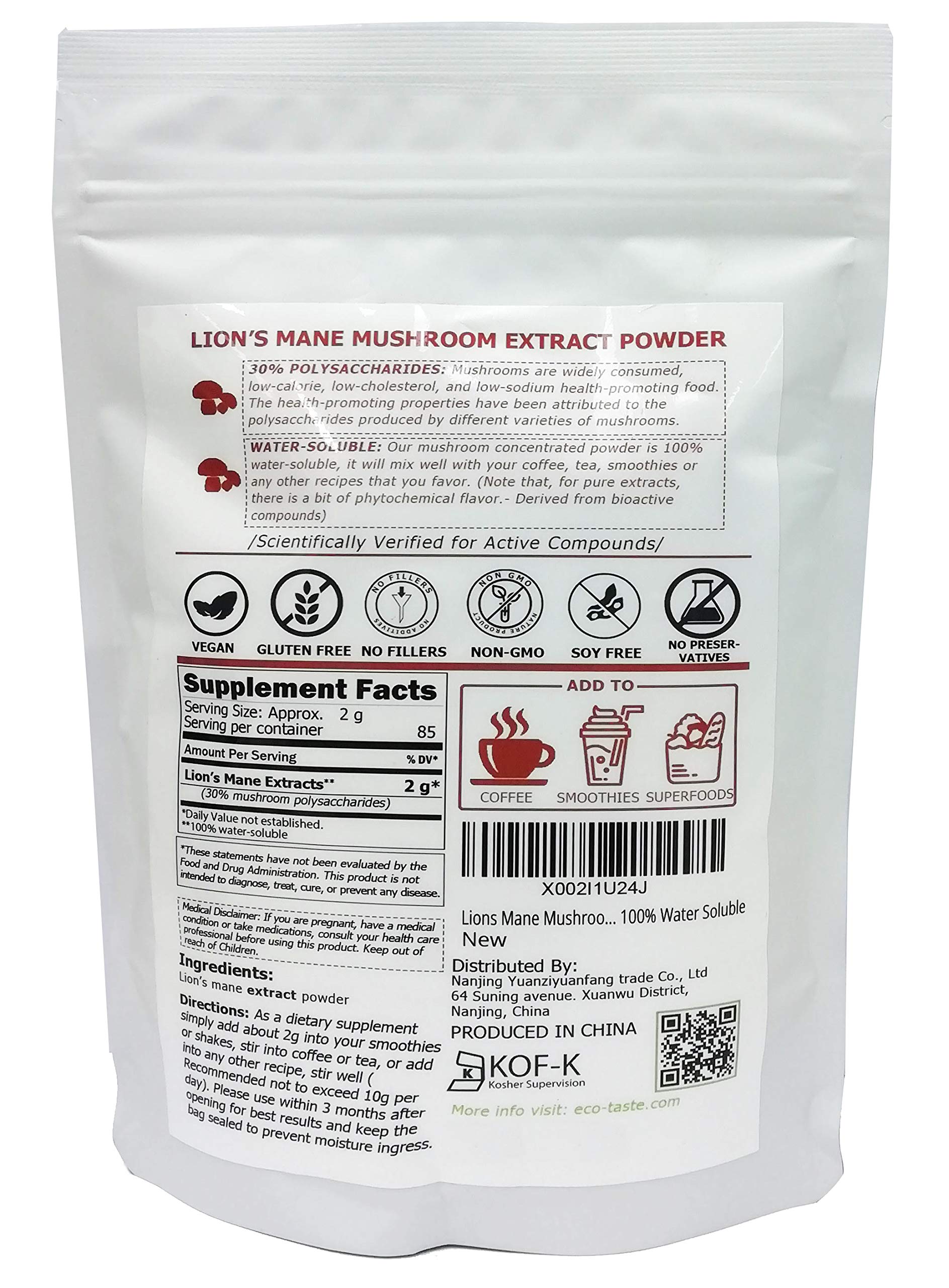 Organic mushroom powder for health
