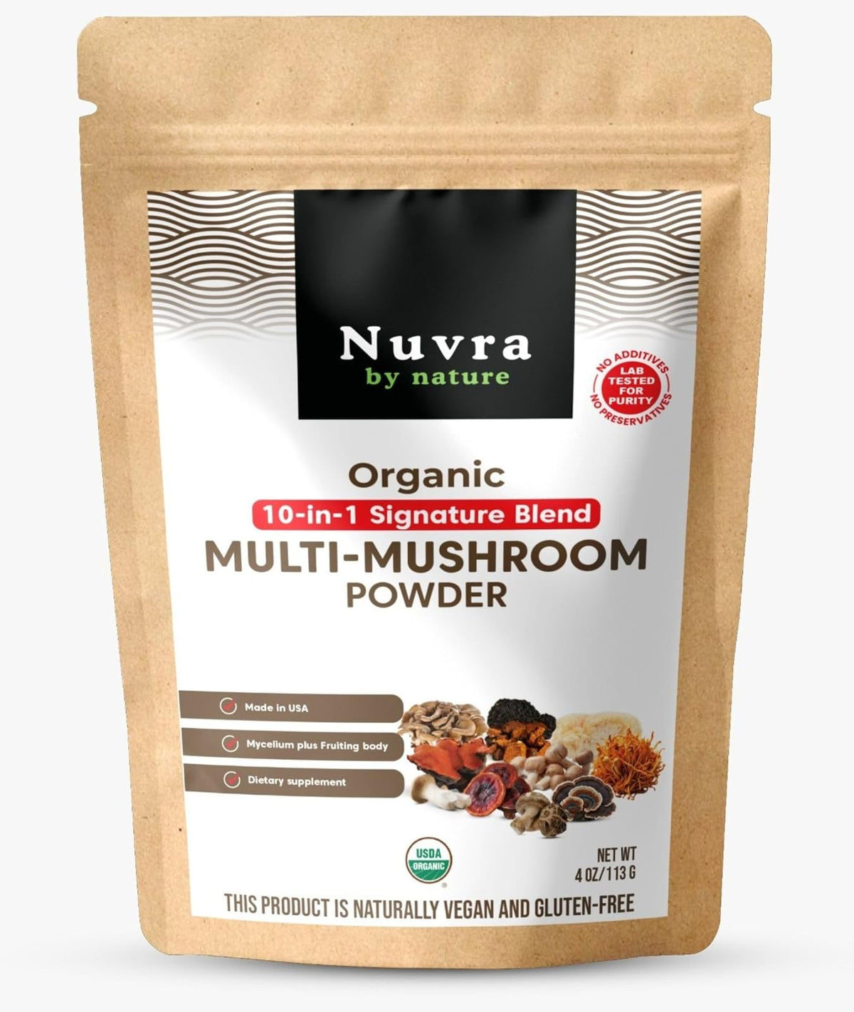 Organic mushroom powder for health