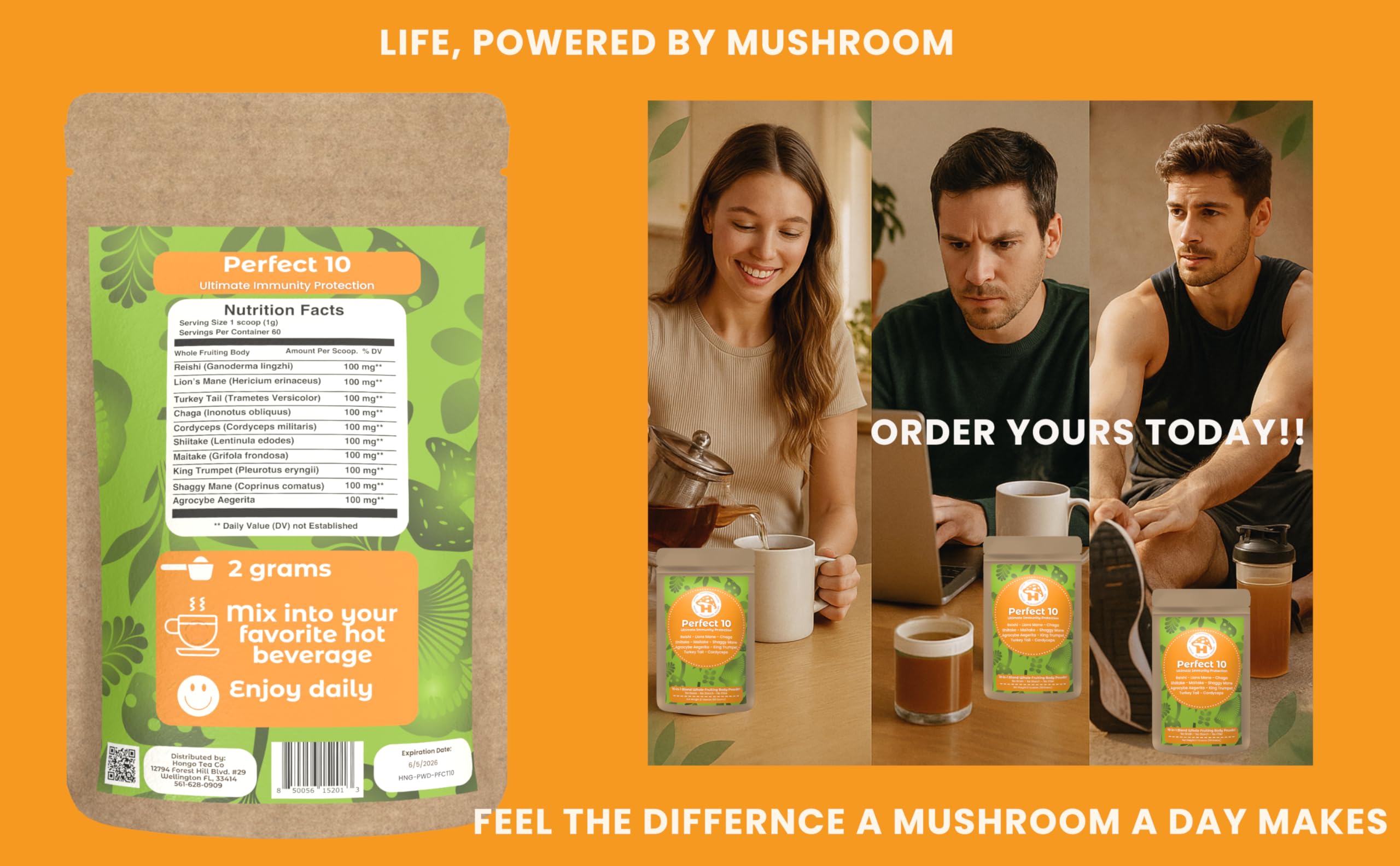 organic mushroom powder for smoothies