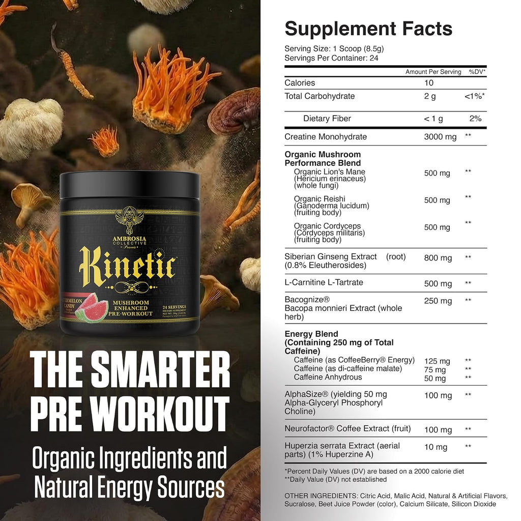 organic mushroom pre-workout supplement