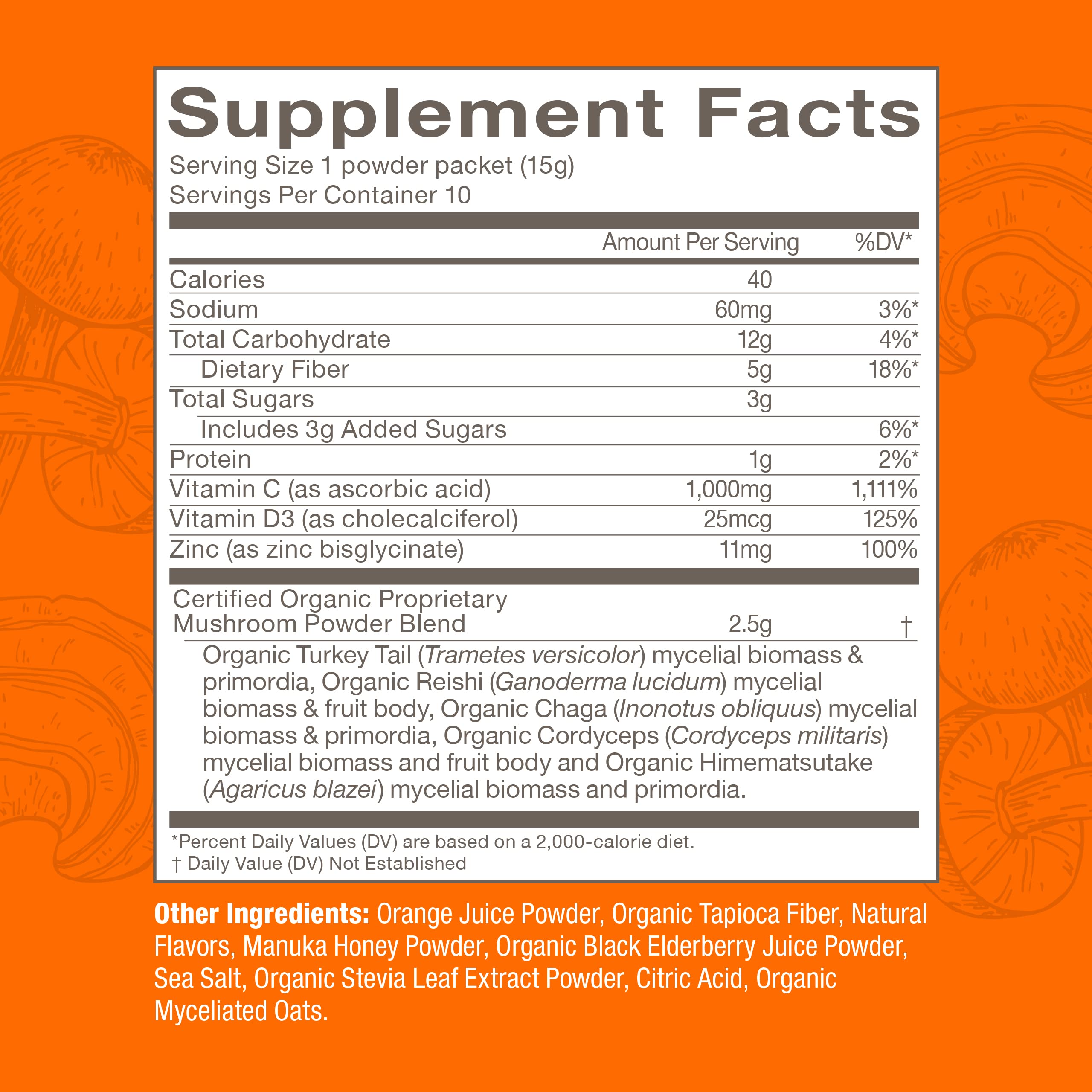 Organic mushrooms for immune function