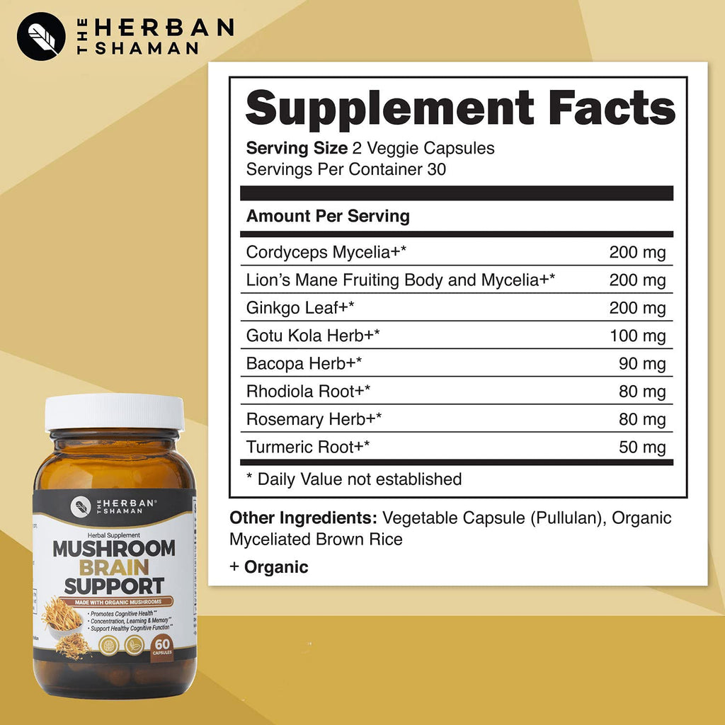 organic mushrooms for improved cognitive function