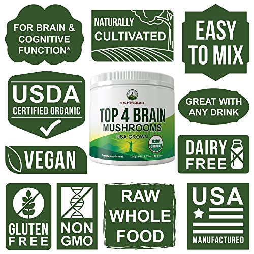 Organic mushrooms for improved focus