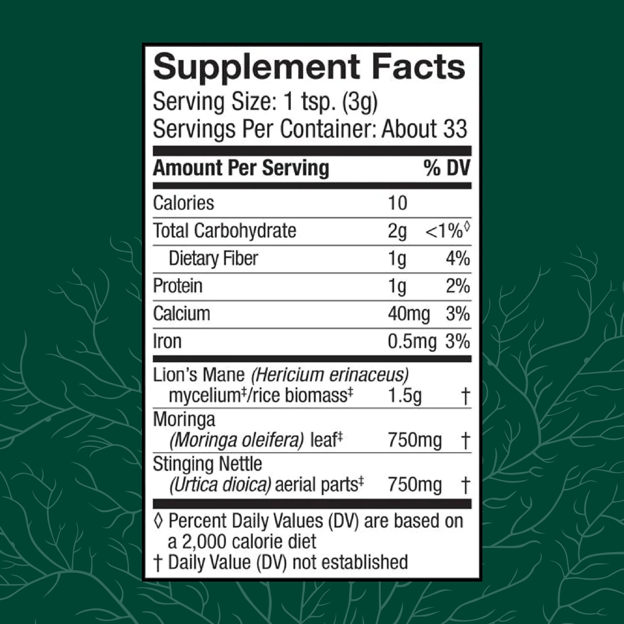 Organic mushrooms with Lion's Mane extract