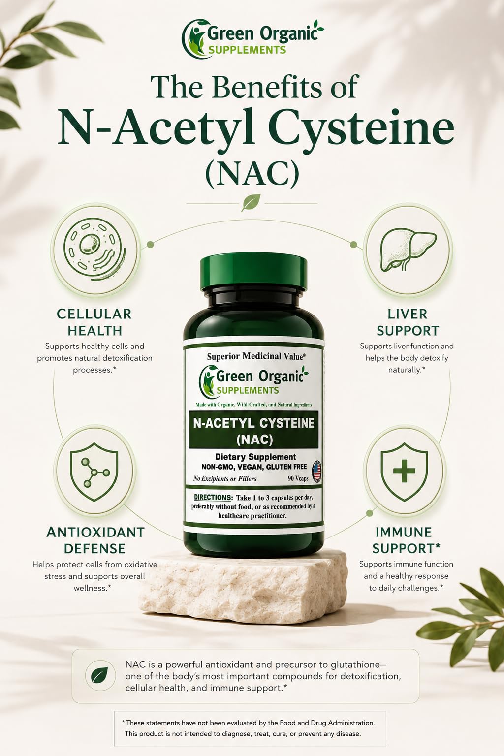 Organic N-Acetyl Cysteine for wellness