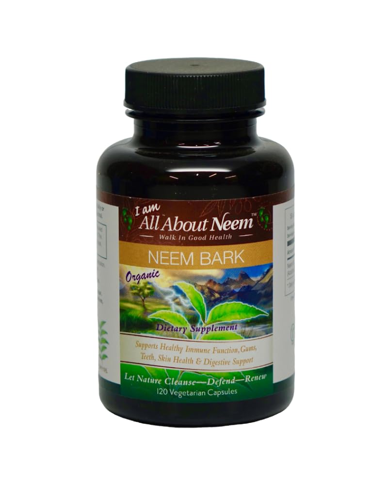 Organic Neem Bark capsules for wellness