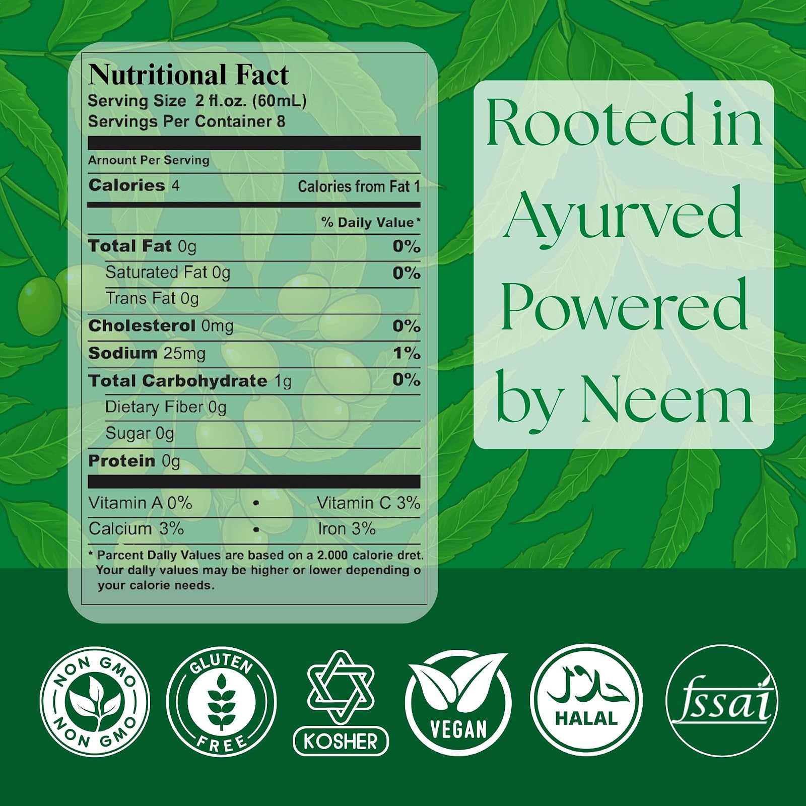 Organic neem juice for detoxification