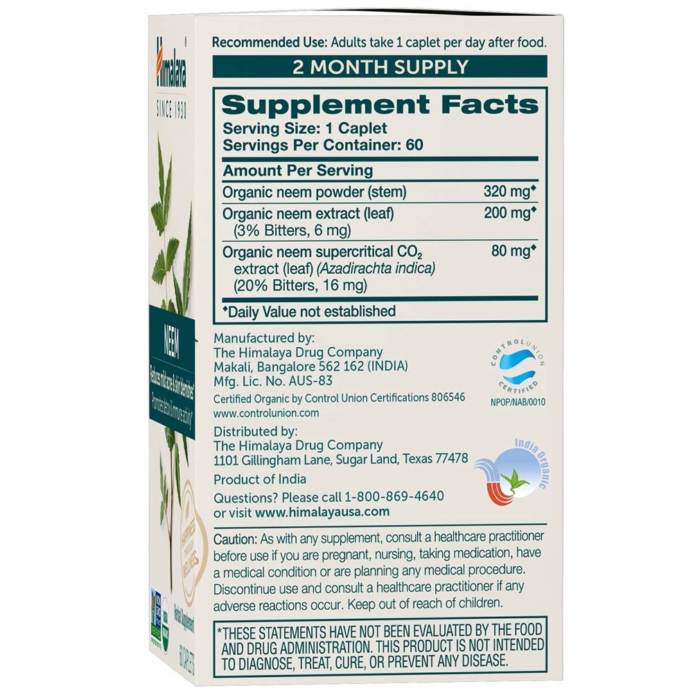 Organic neem supplement for radiance