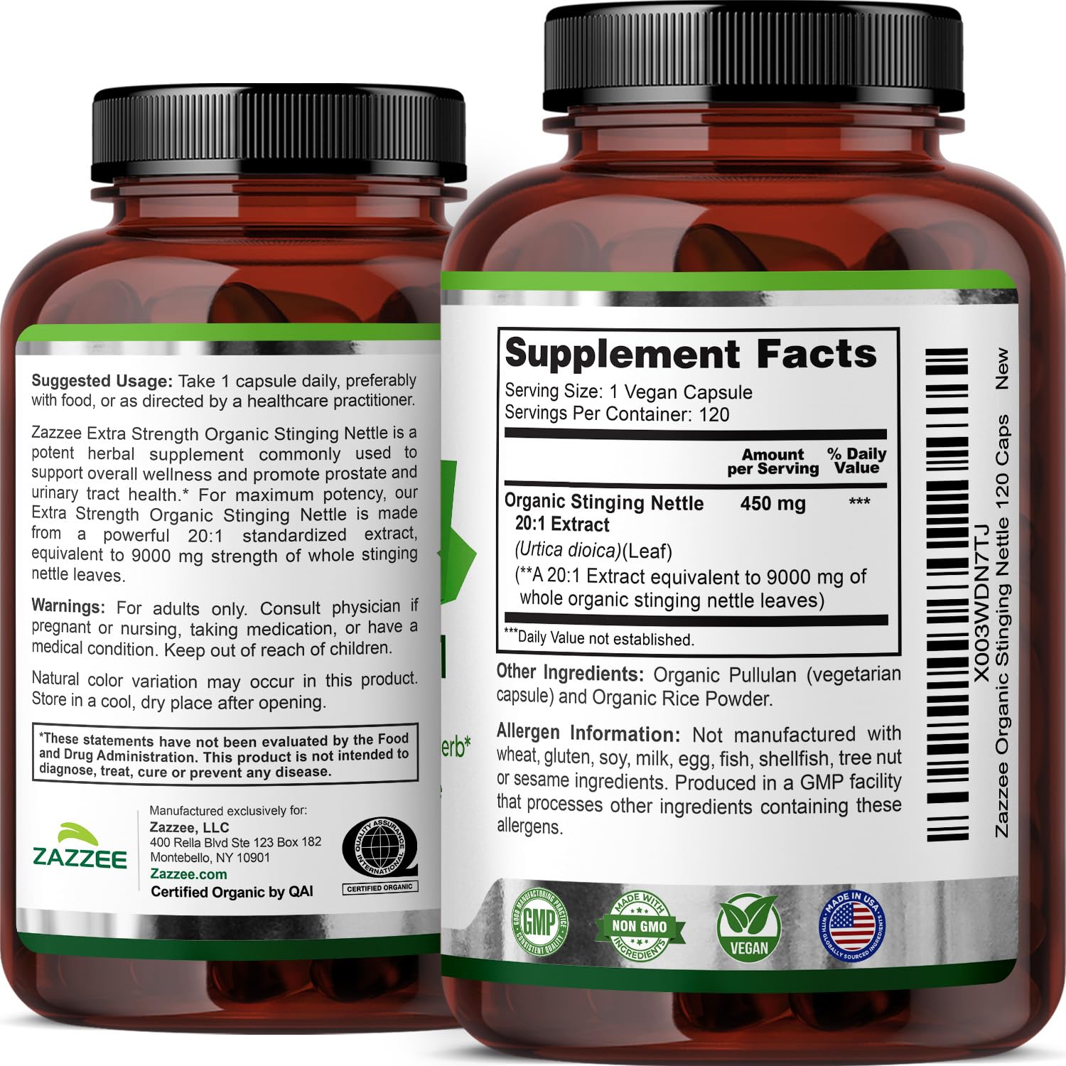 Organic nettle leaf for overall health