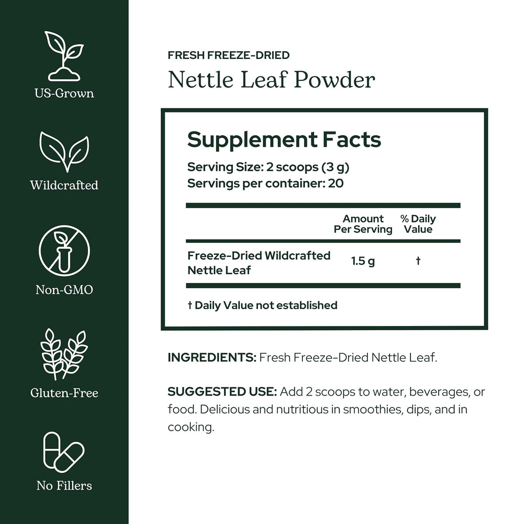 Organic nettle leaf powder for smoothies