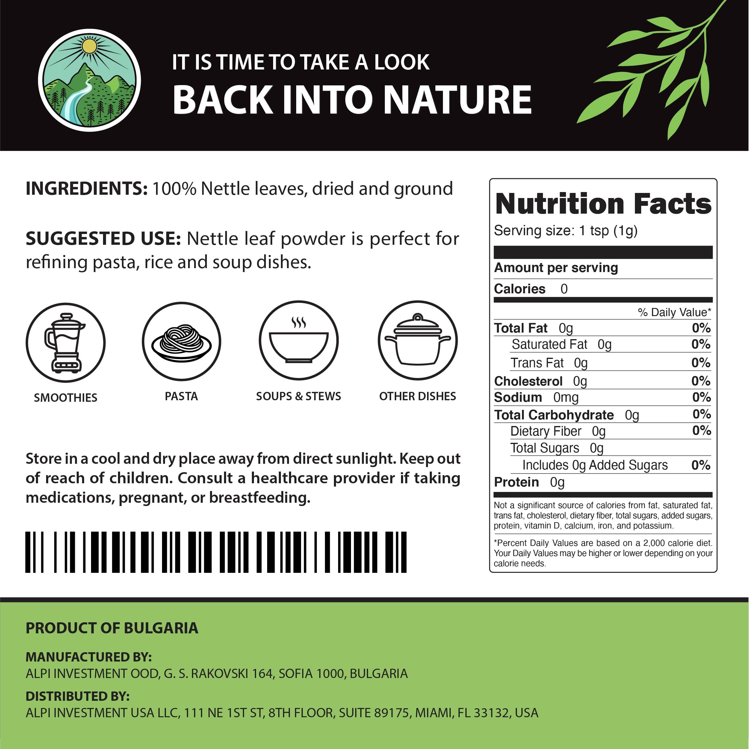 organic nettle powder for health