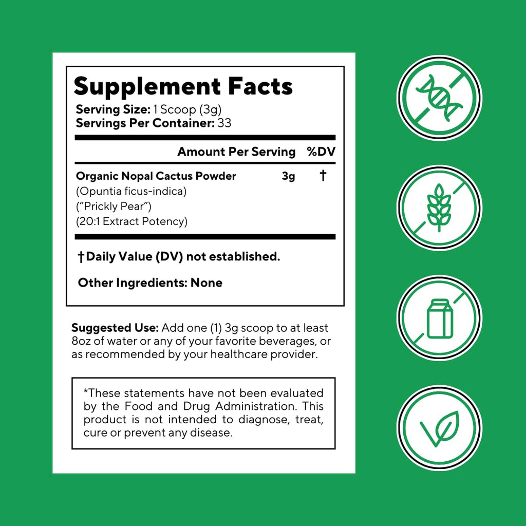 Organic nopal cactus for immune support