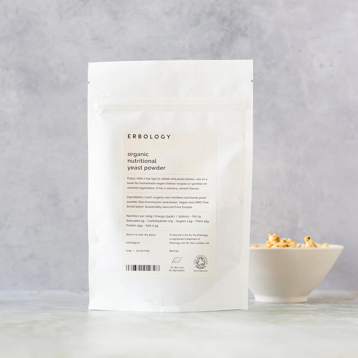 Organic nutritional yeast for healthy recipes