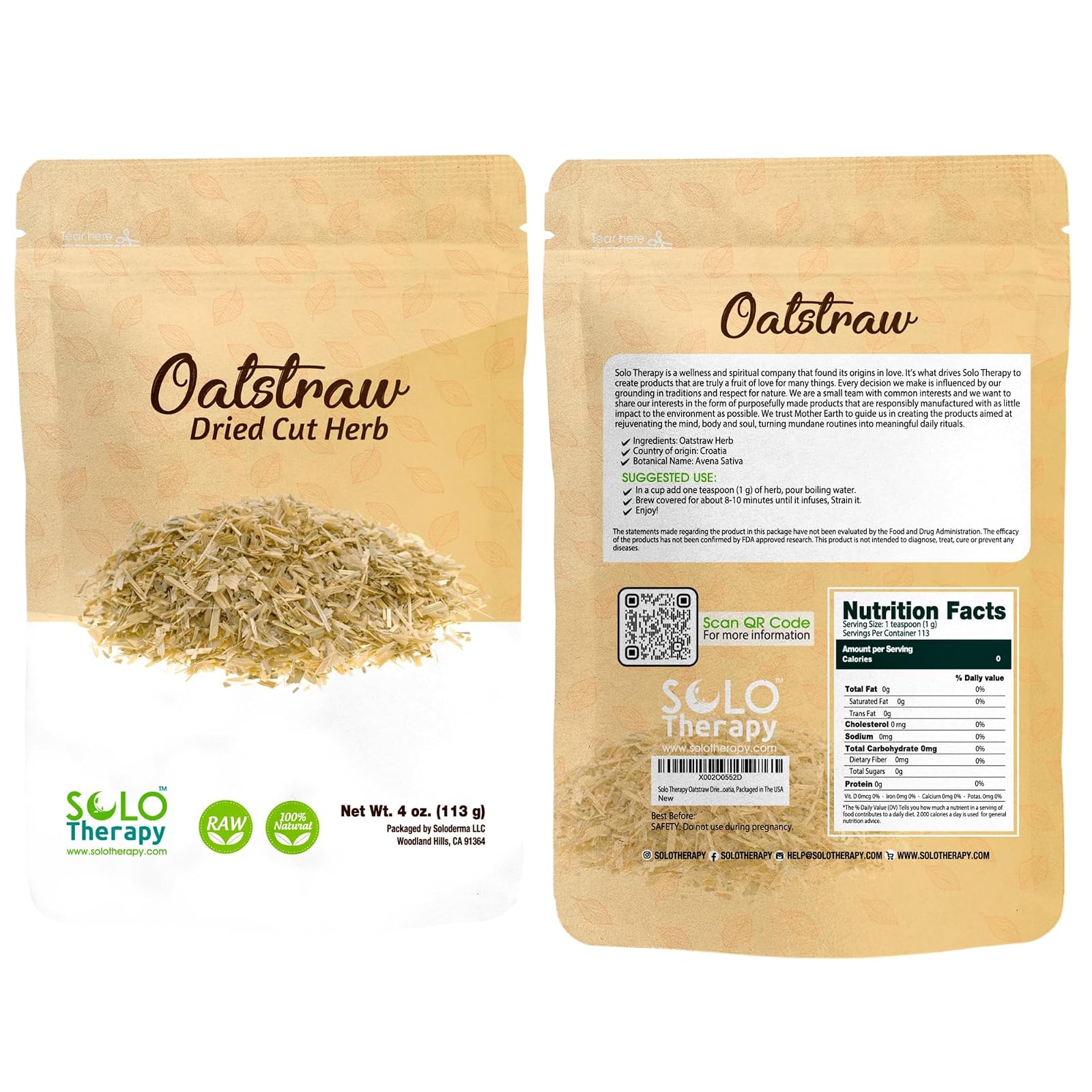 organic oatstraw herbal tea