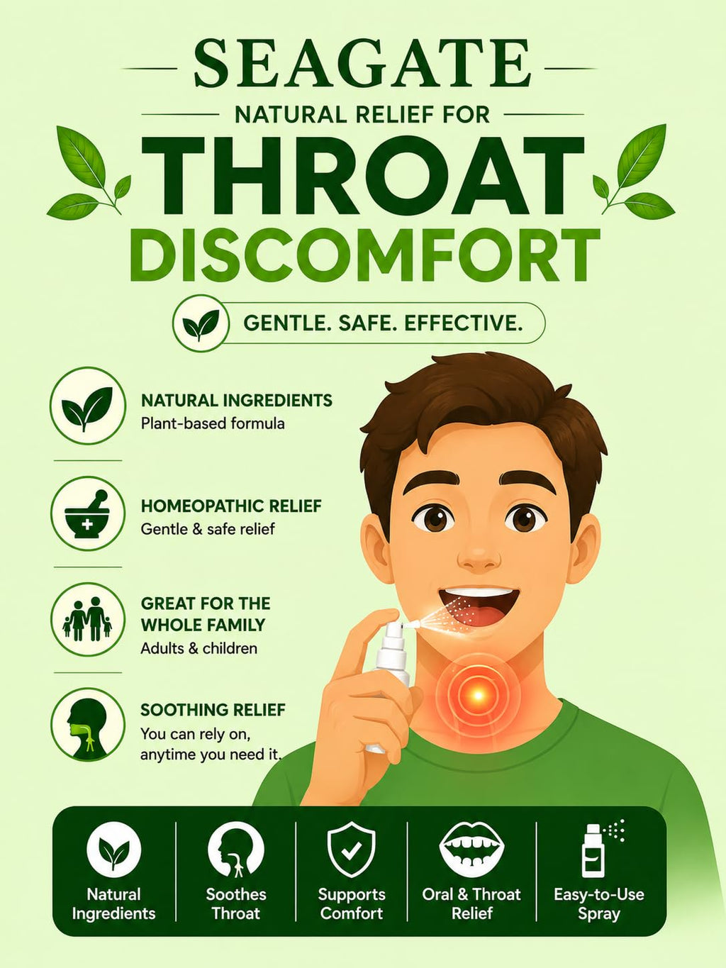 organic olive leaf throat relief