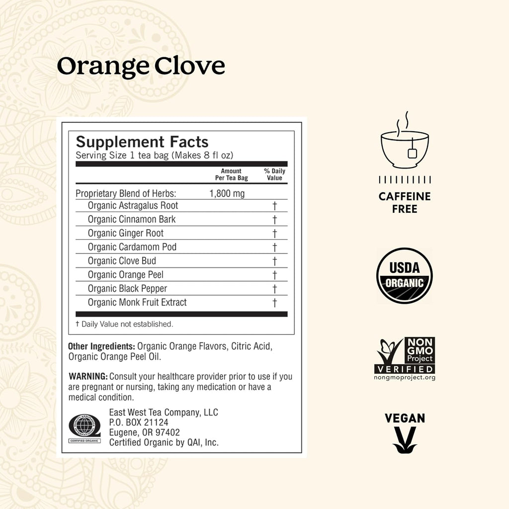 Organic orange clove tea for relaxation