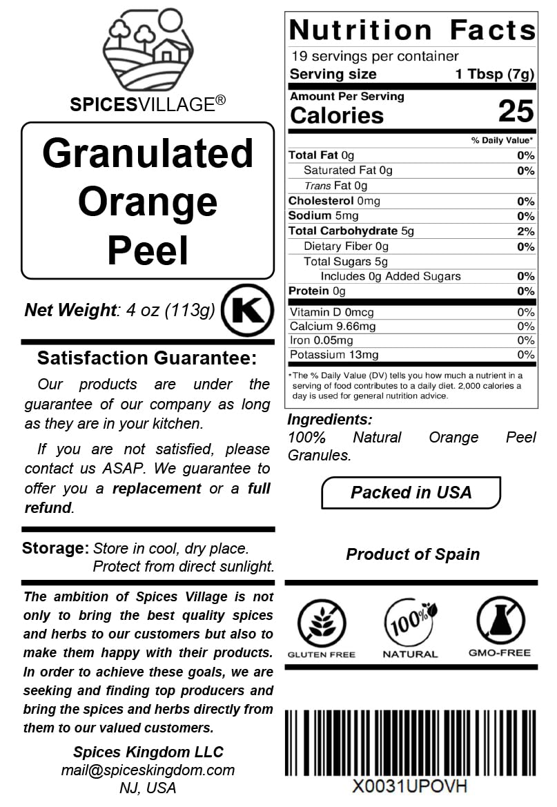 Organic orange peel granules