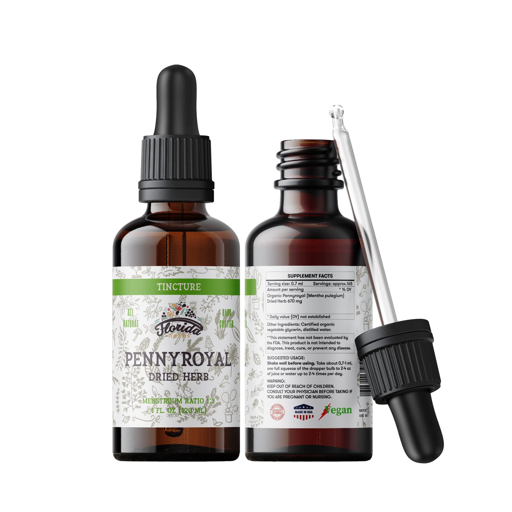 Organic pennyroyal tincture for wellness