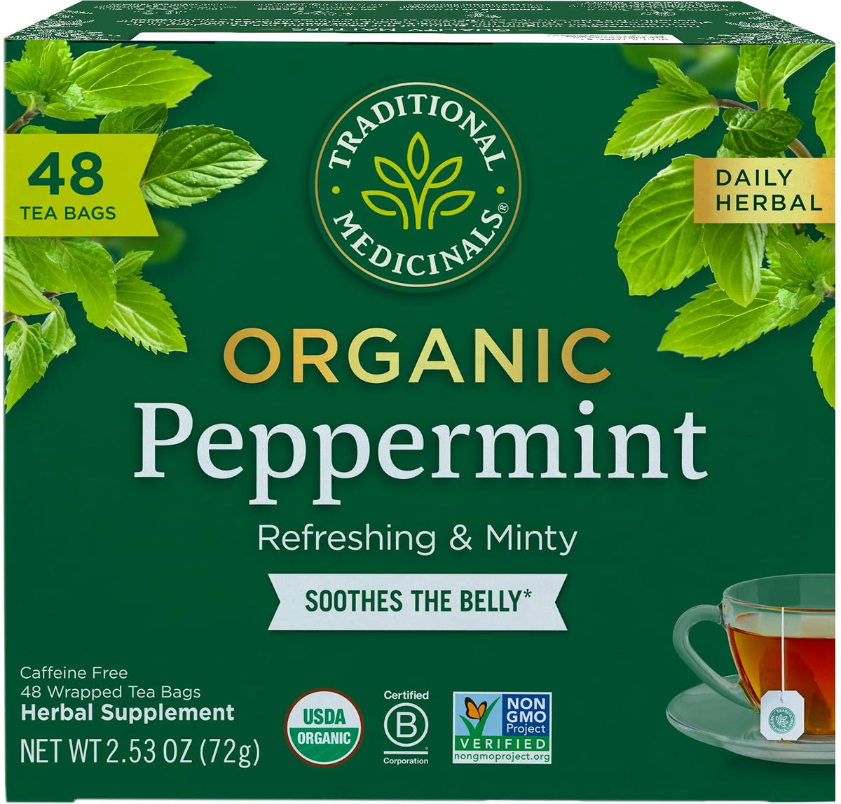 organic peppermint herbal tea bags