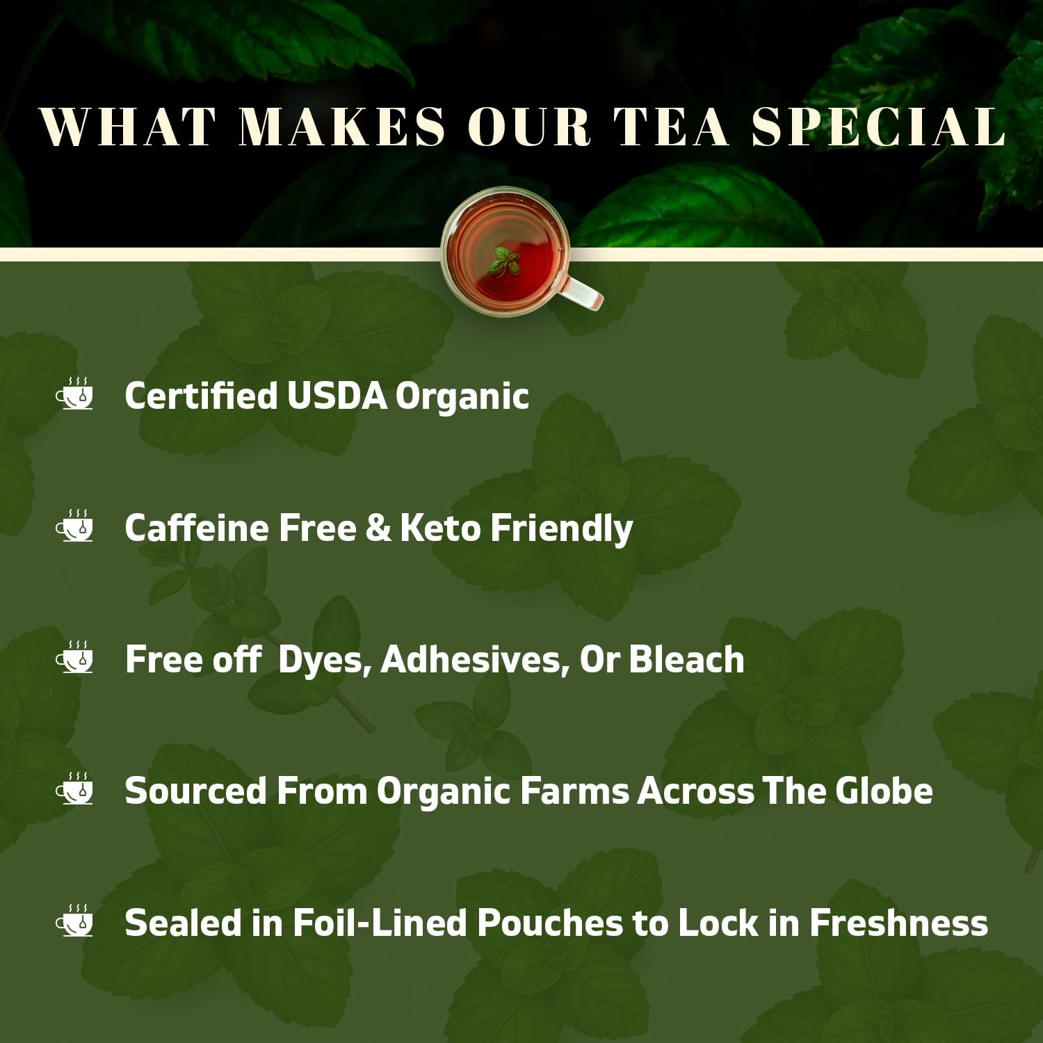 organic peppermint leaves for tea lovers