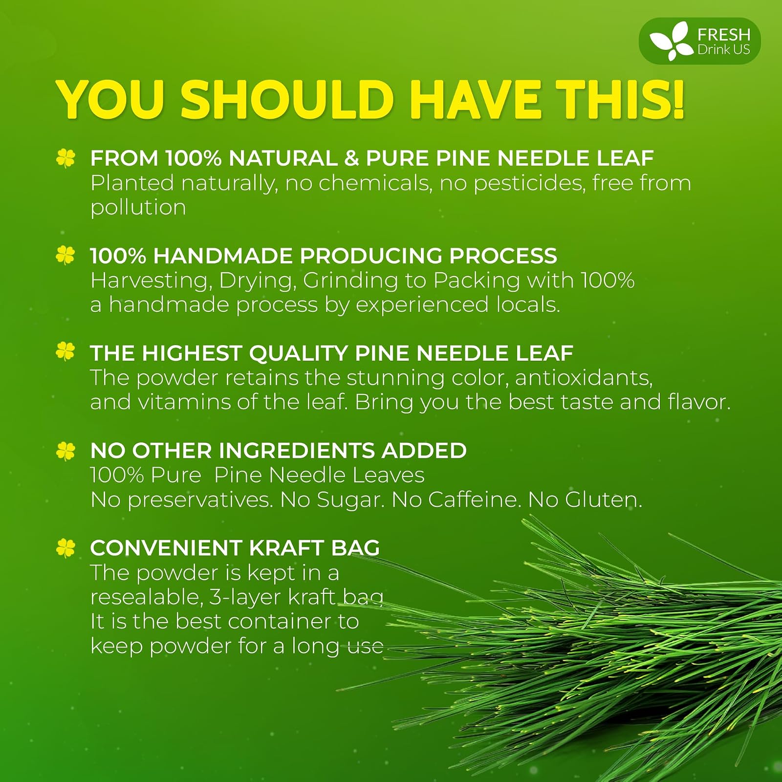 organic pine needle leaves powder