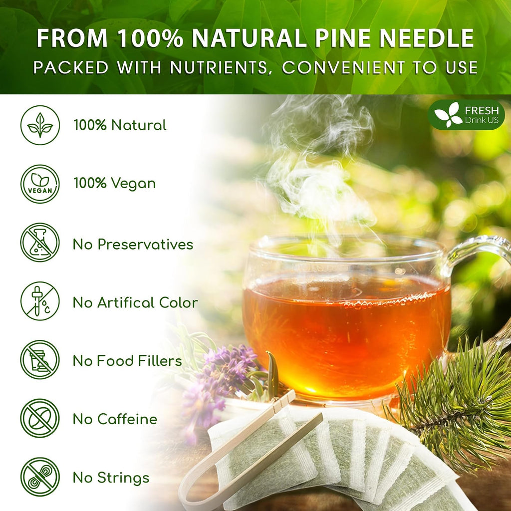 organic pine needle tea for wellness