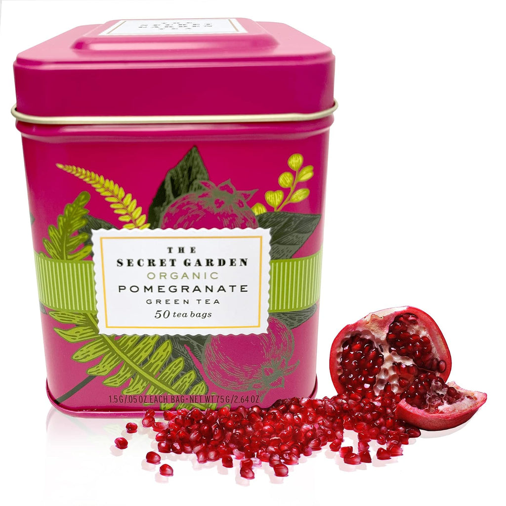 Organic pomegranate Ceylon green tea packets