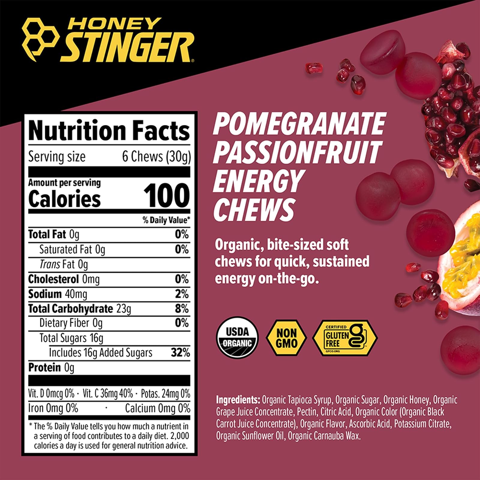 organic pomegranate passionfruit energy snack