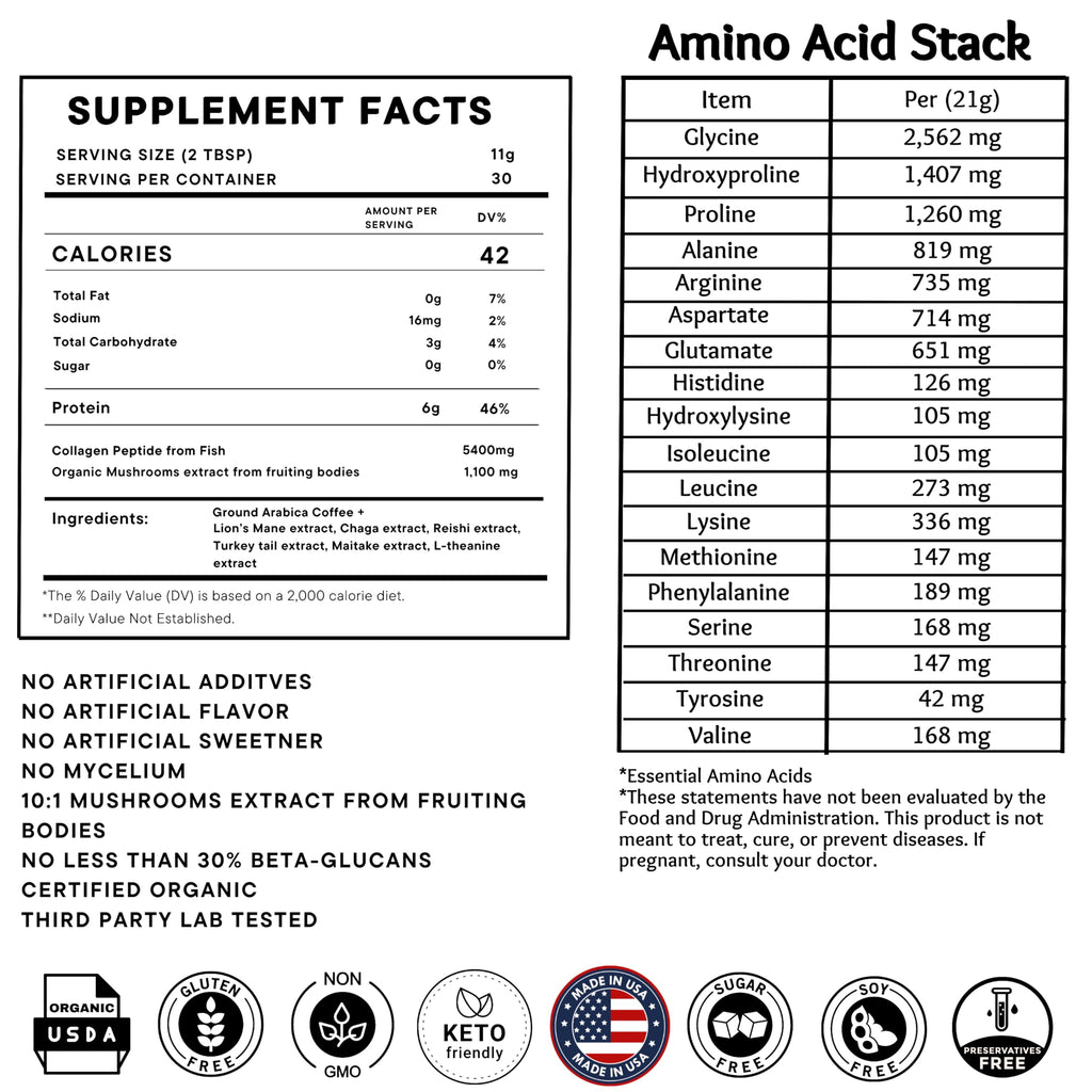 Organic protein coffee for vitality
