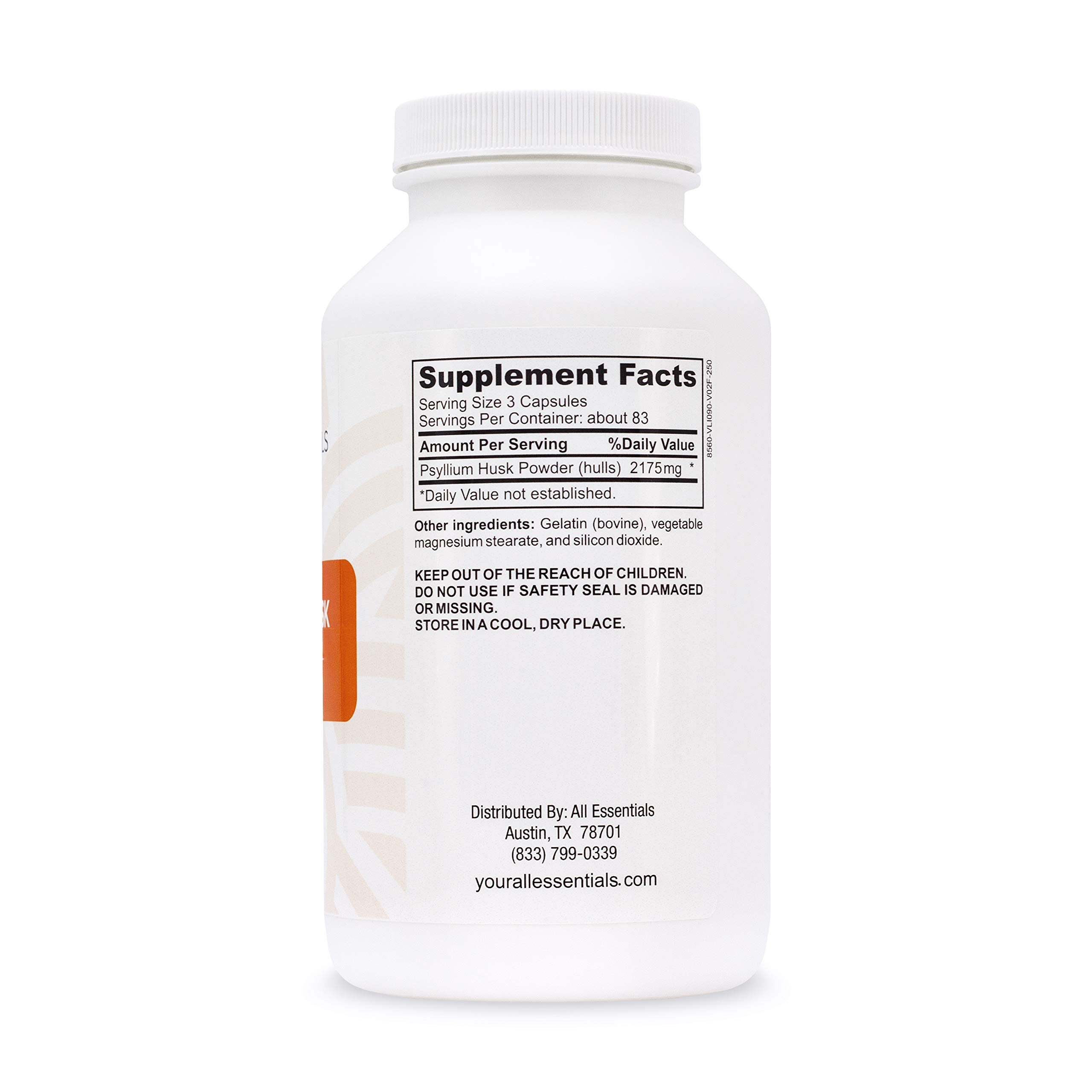 Organic psyllium husk powder capsules