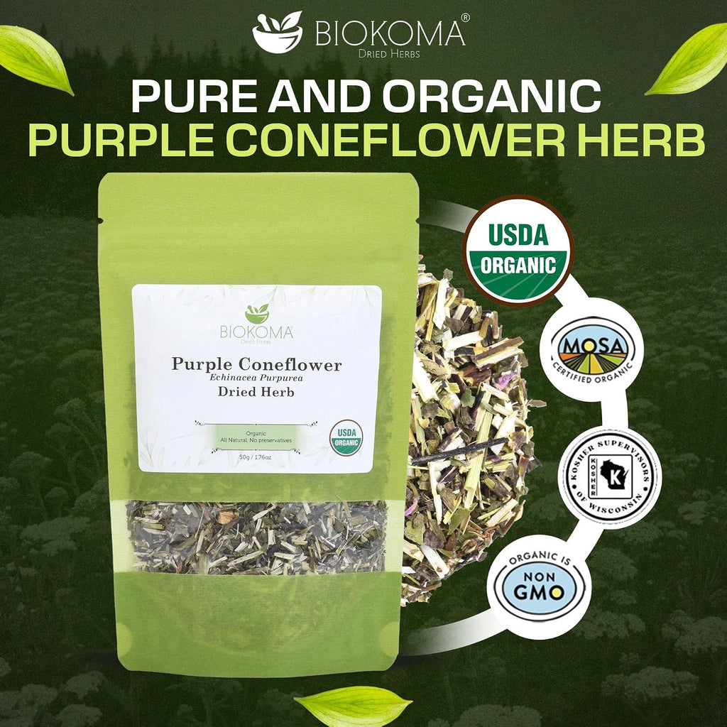 Organic purple coneflower herbal tea