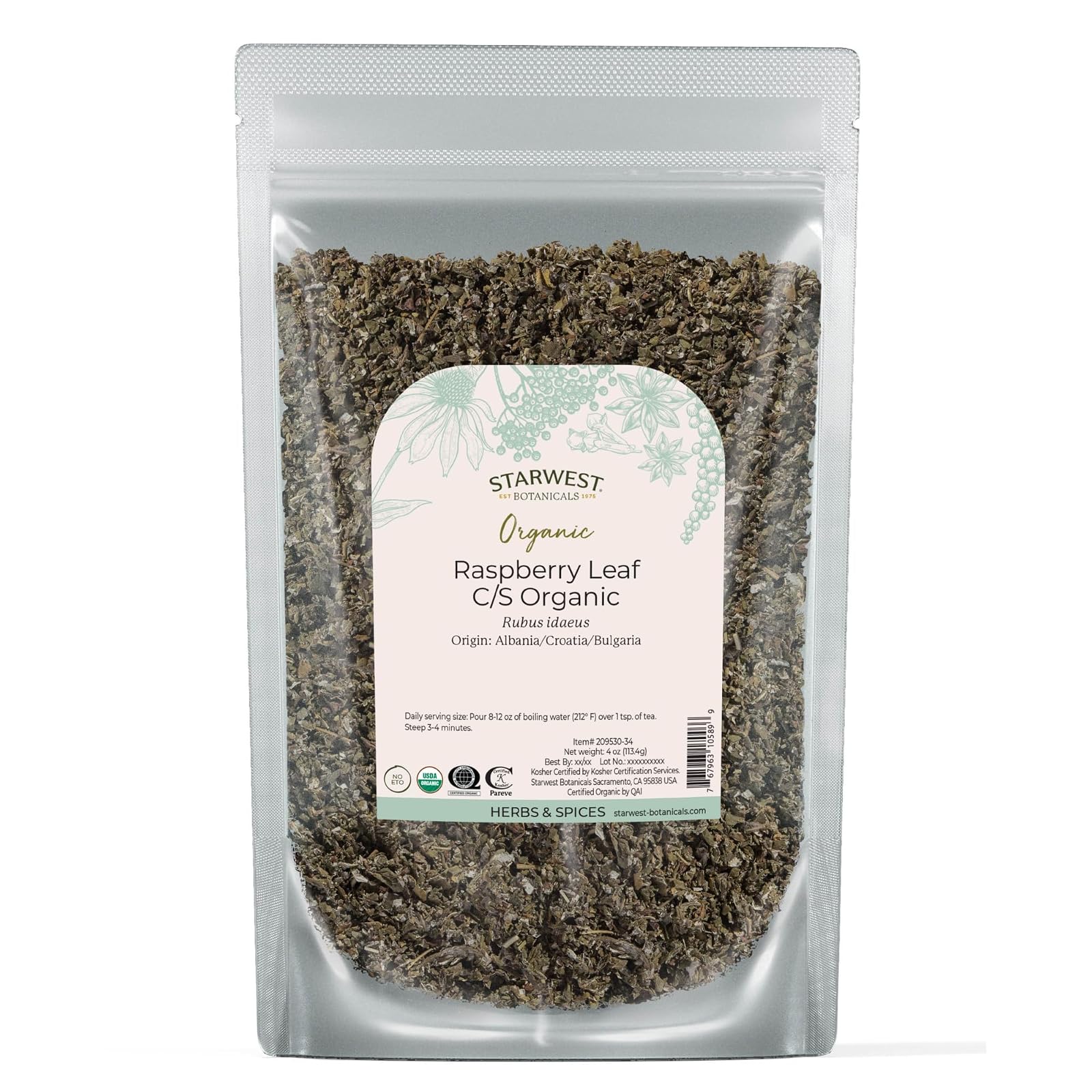 organic raspberry leaf herbal tea