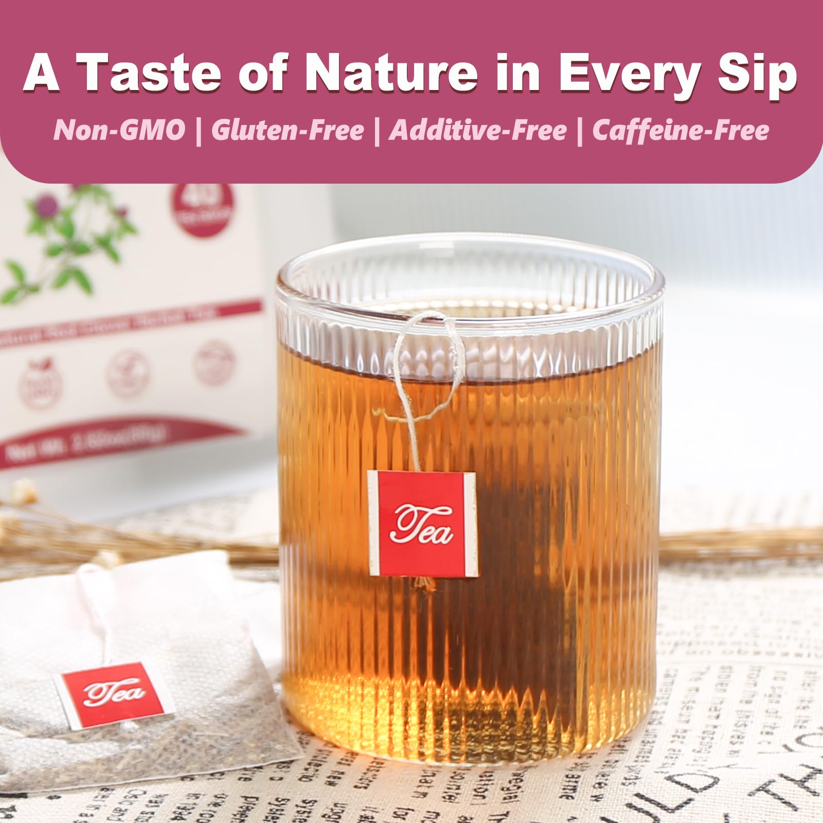 organic red clover herbal infusion