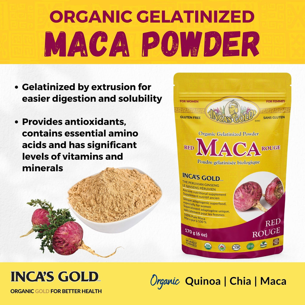 Organic red maca for vitality