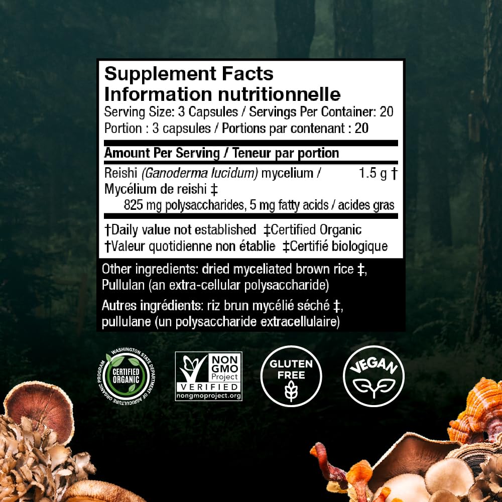 Organic Reishi mushroom capsules